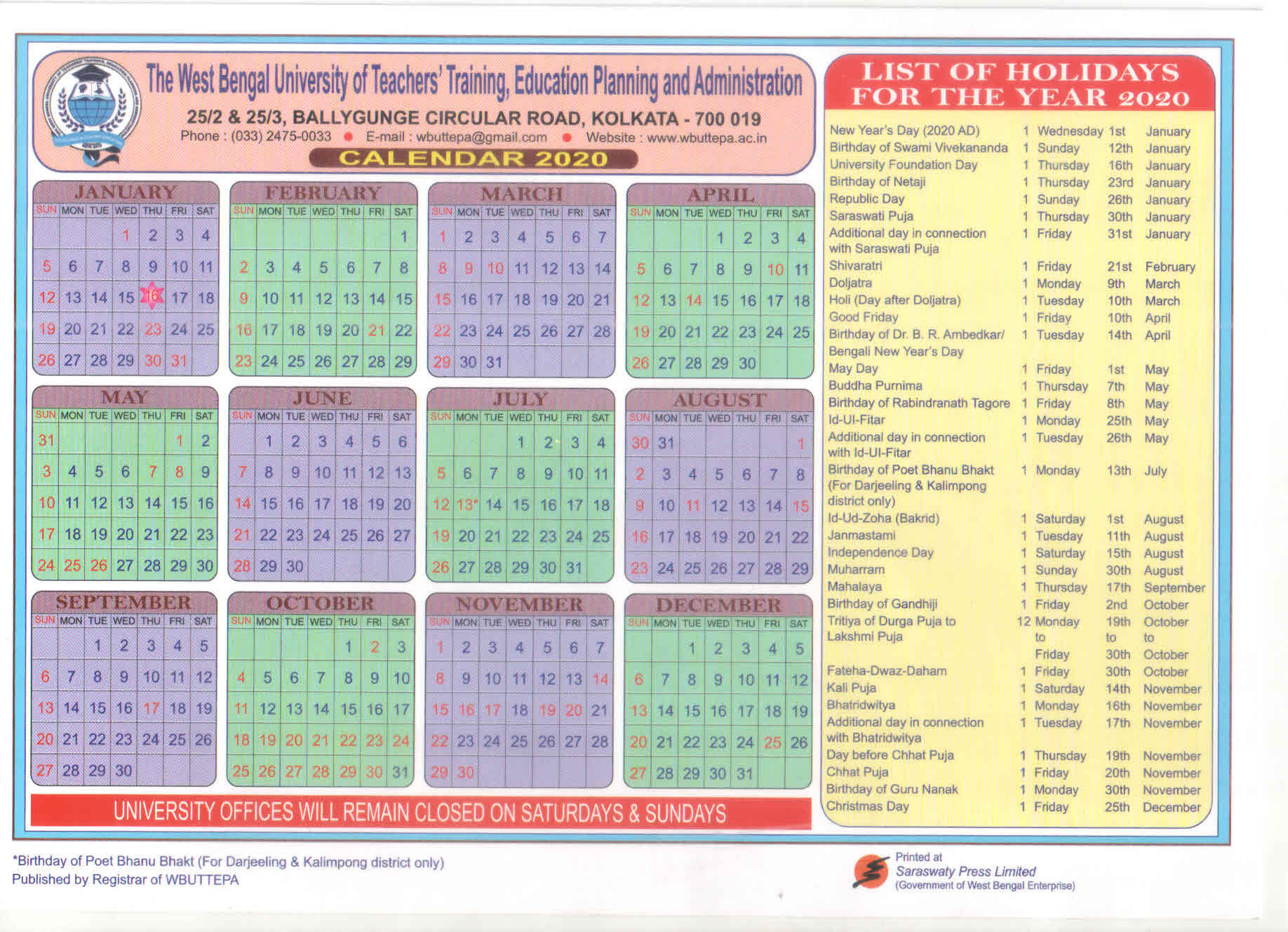 Umw Academic Calendar